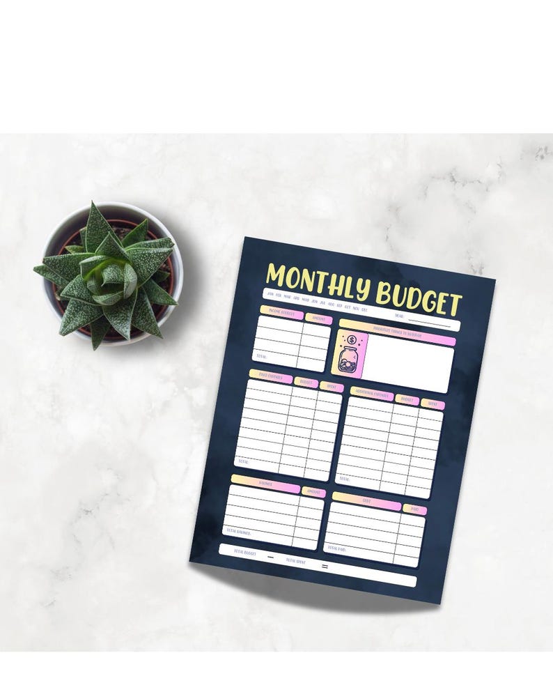 Monthly Budget Planner | Expense Tracker | Budget Worksheet | Printable ...