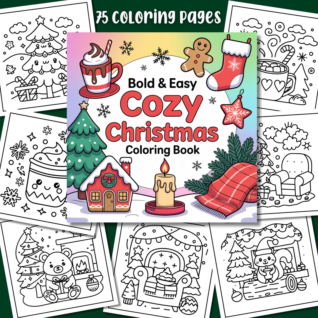 Bold Christmas Coloring Sheets - Etsy