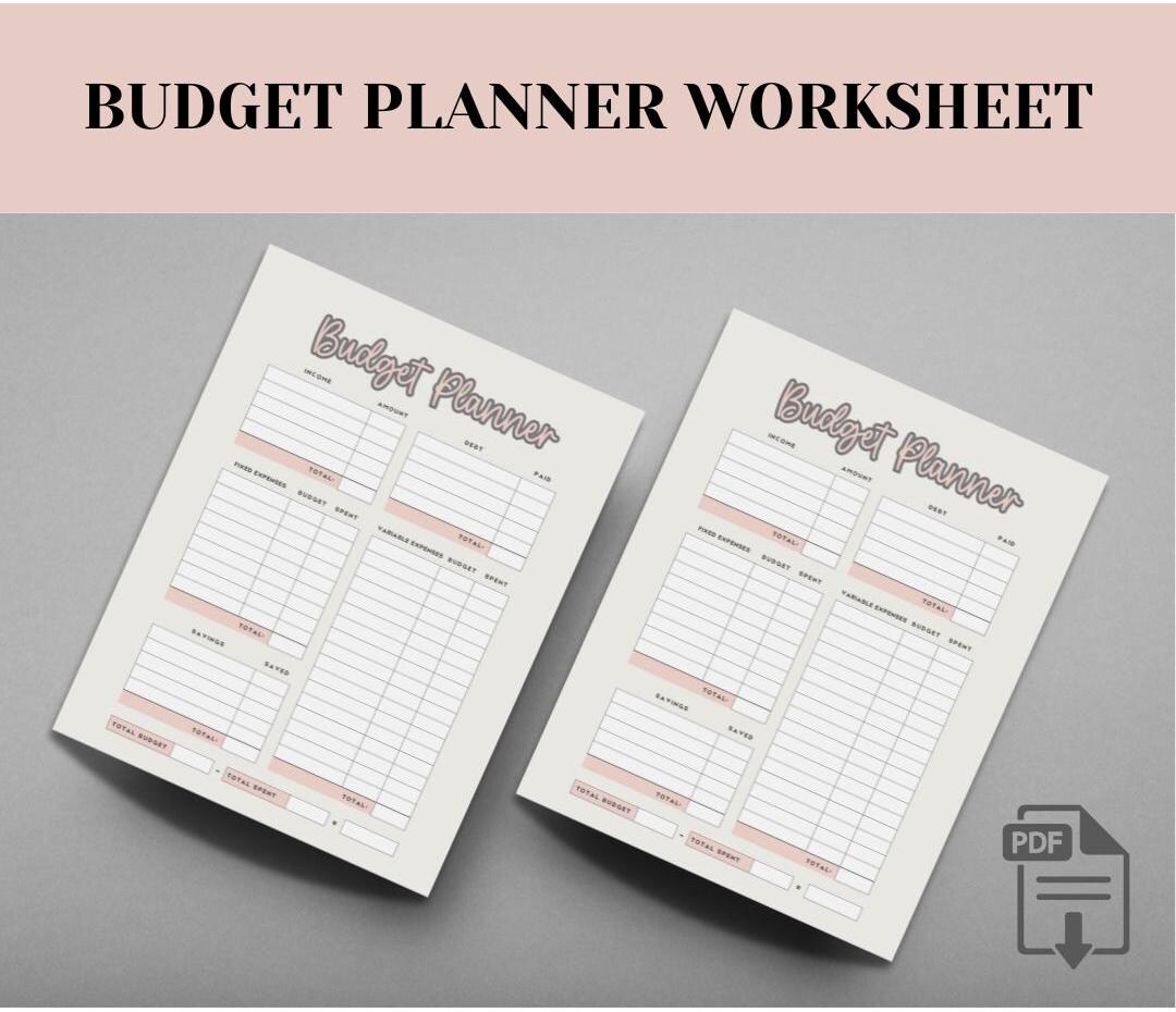 Monthly Budget Planner | Expense Tracker | Budget Worksheet | Printable ...