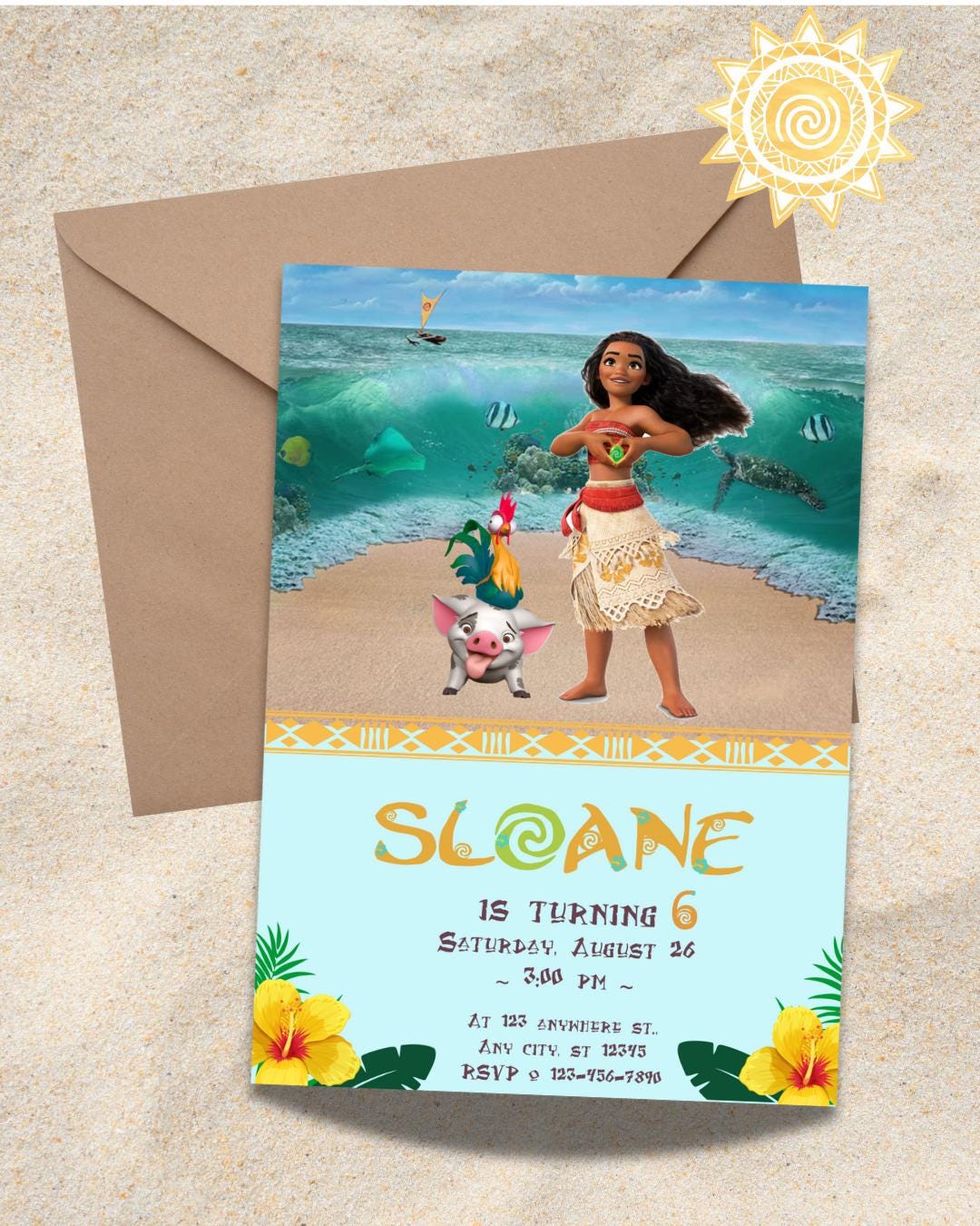 Moana Party Invitation Bundle | Moana Birthday Invite | Editable Canva ...