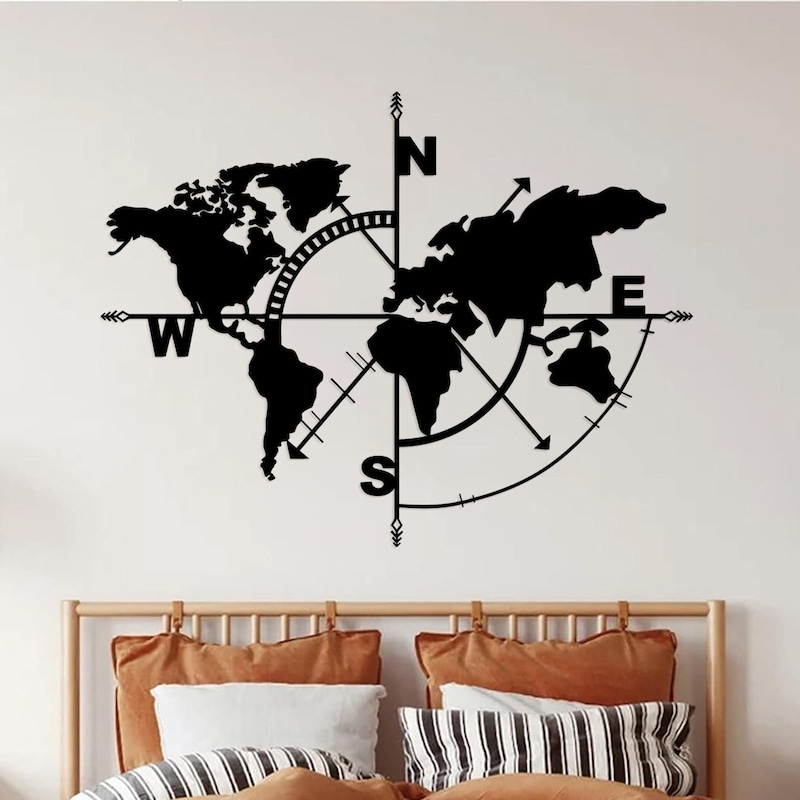 Wooden Compass Wall Art - Etsy