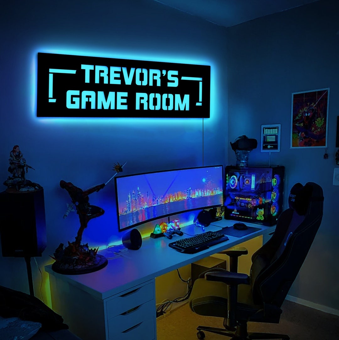 Custom Boys Name Neon Led Wall Panel Decor,game Room Led Decor,gamer ...