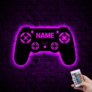 Personalized Gamertag Neon Led Sign, Custom Gaming Room Wall Decor ...