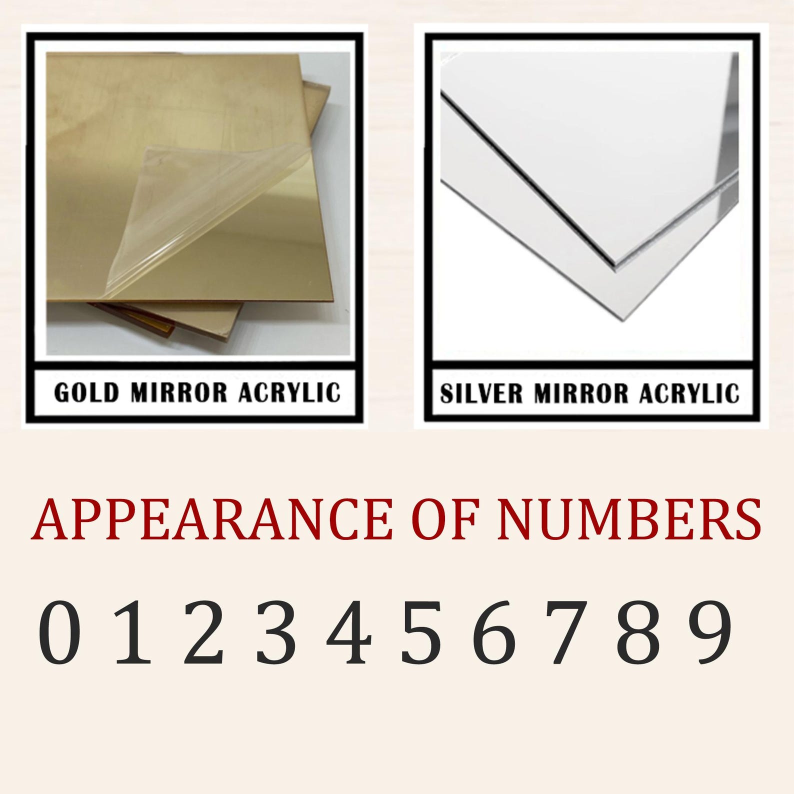 Individual Large Mirror Acrylic Sign, Freestanding Number Party Prop ...