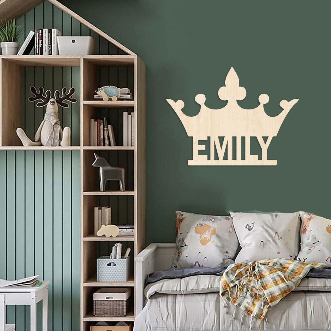 Princess Crown Custom Name Sign,wood Nursery Princess Decor,baby Girl ...