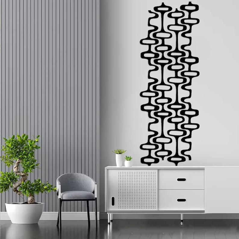 8 Panels Retro 70s Decor, 3D Wall Wooden Panels,mid-century Modern Art ...