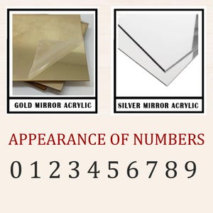 Individual Acrylic Mirror Sign, Freestanding Number Party Prop Decor ...