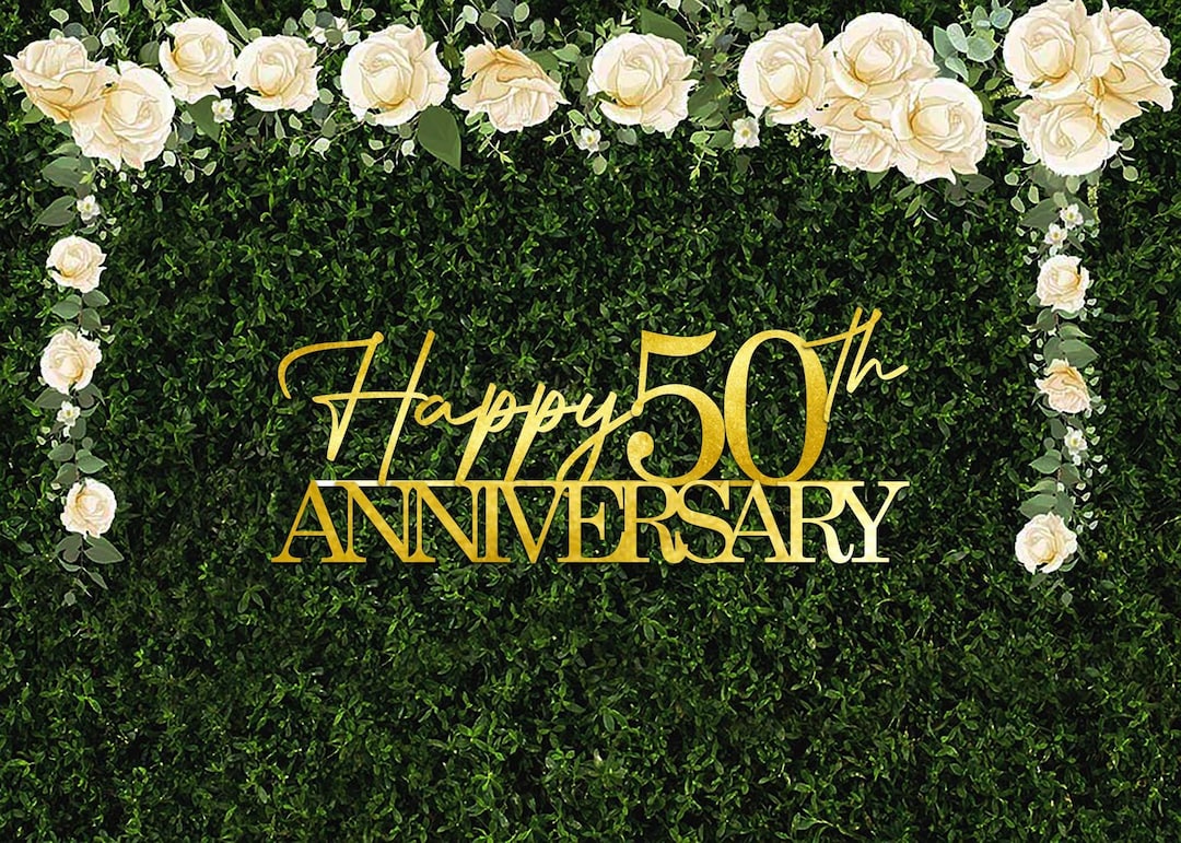 Happy 50th Anniversary Backdrop Sign,custom Wedding Anniversary Wooden ...