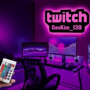 Twitch Username Neon Led Wall Sign, Custom Gamer Tag Led Sign for ...