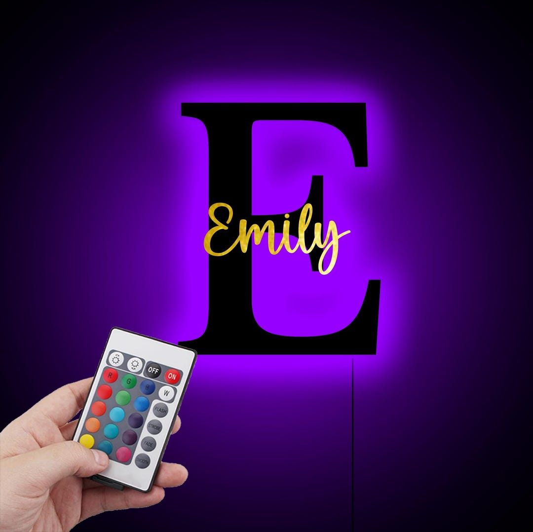 Initials Custom Kids Name Neon Led Wall Sign,xmas Boys Led Wall Decor ...