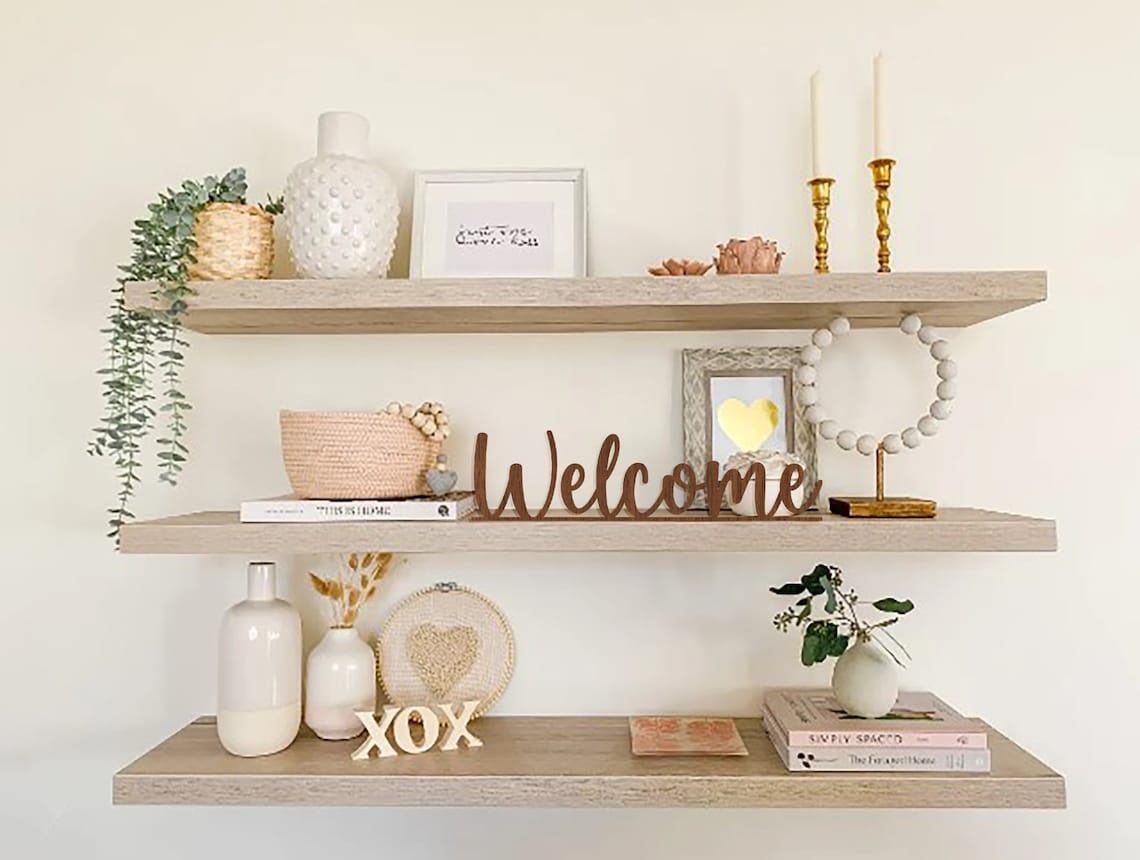 Welcome Tabletop Sign for Shelf,home Decor Letters, Wooden Word ...