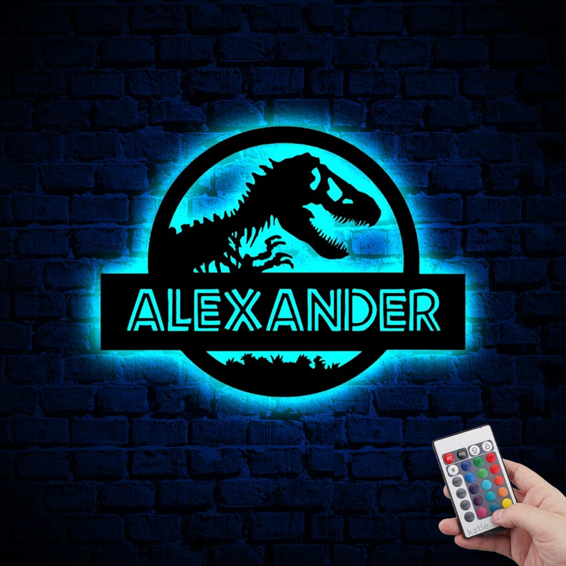 Dinosaur Custom Kids Name Neon Led Wall Decor,boys Led Sign,jurassic ...