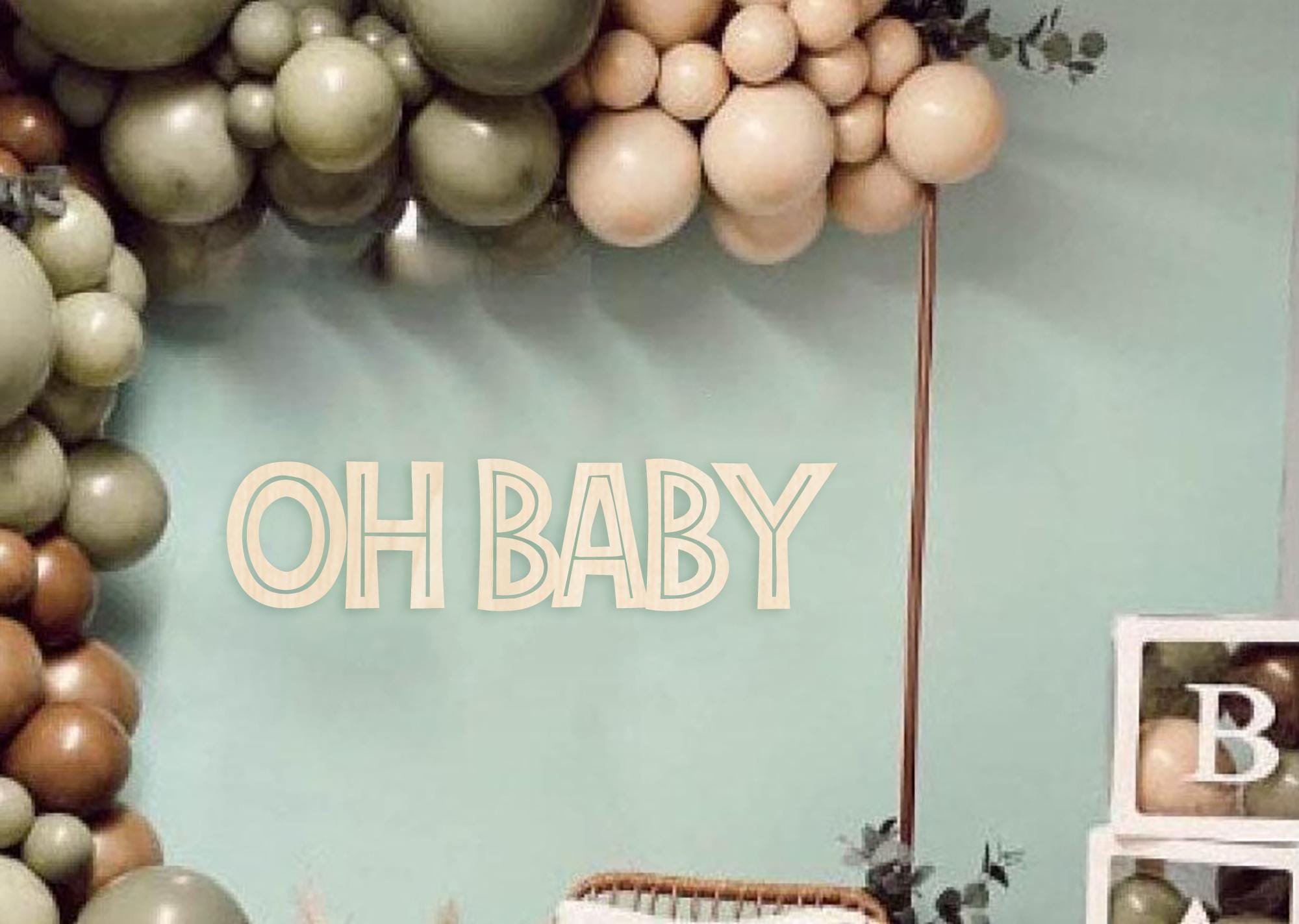 Oh Baby Backdrop Wall Sign, Gender Reveal Party Decor,baby Shower ...
