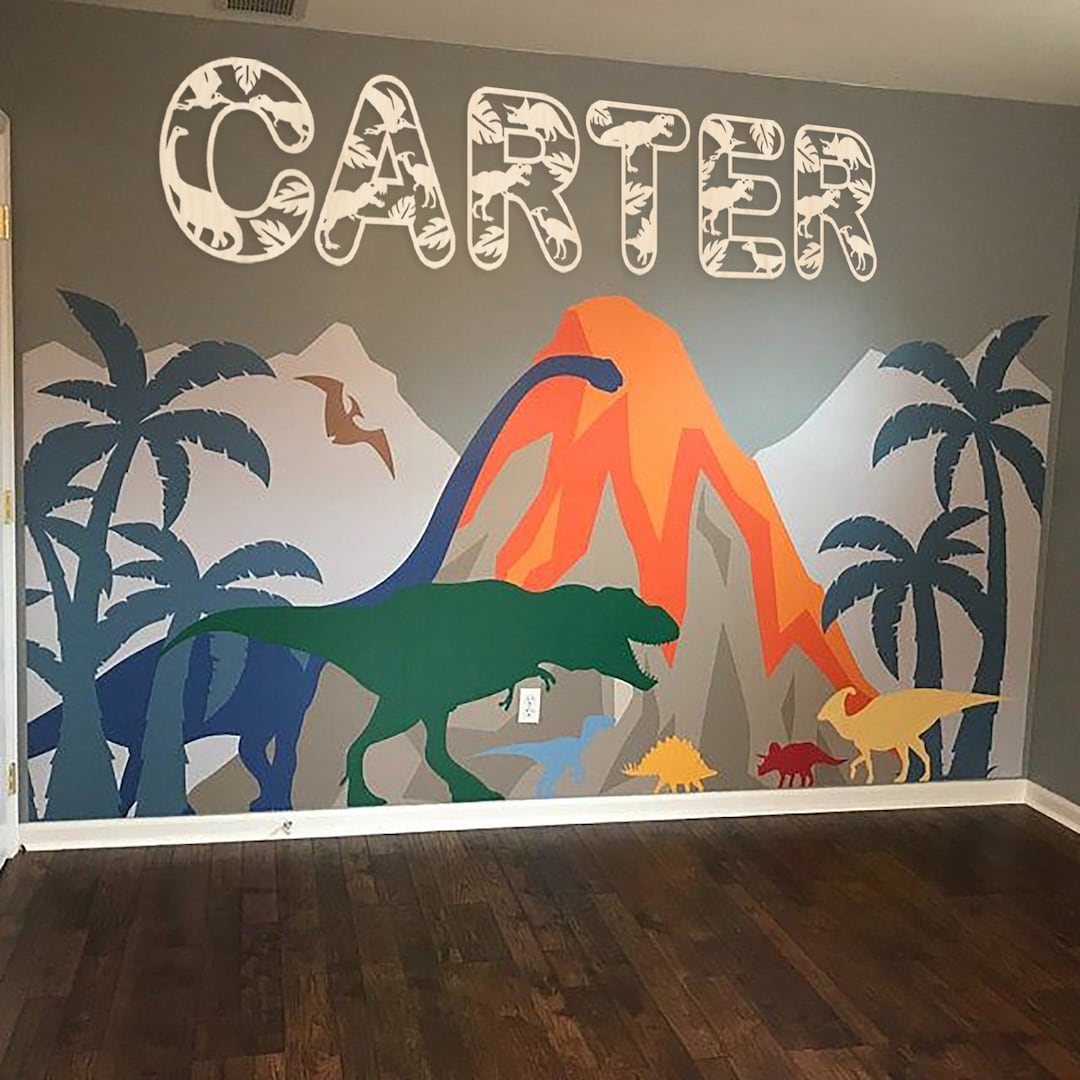 Dinosaur Name Sign,custom Dinosaur Letters,dinosaur Theme Wall Decor ...
