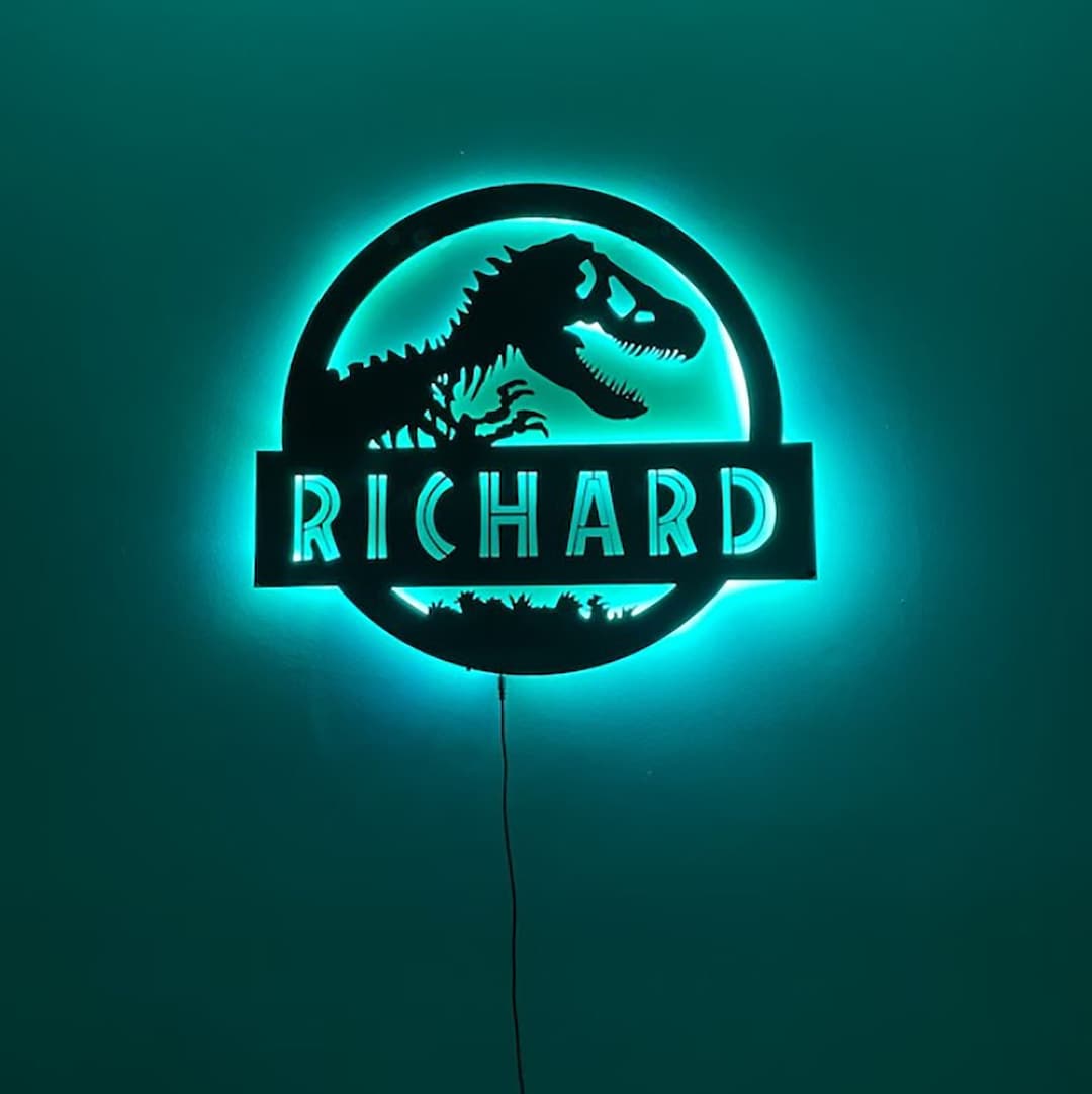 Dinosaur Custom Kids Name Neon Led Wall Decor,boys Led Sign,jurassic ...