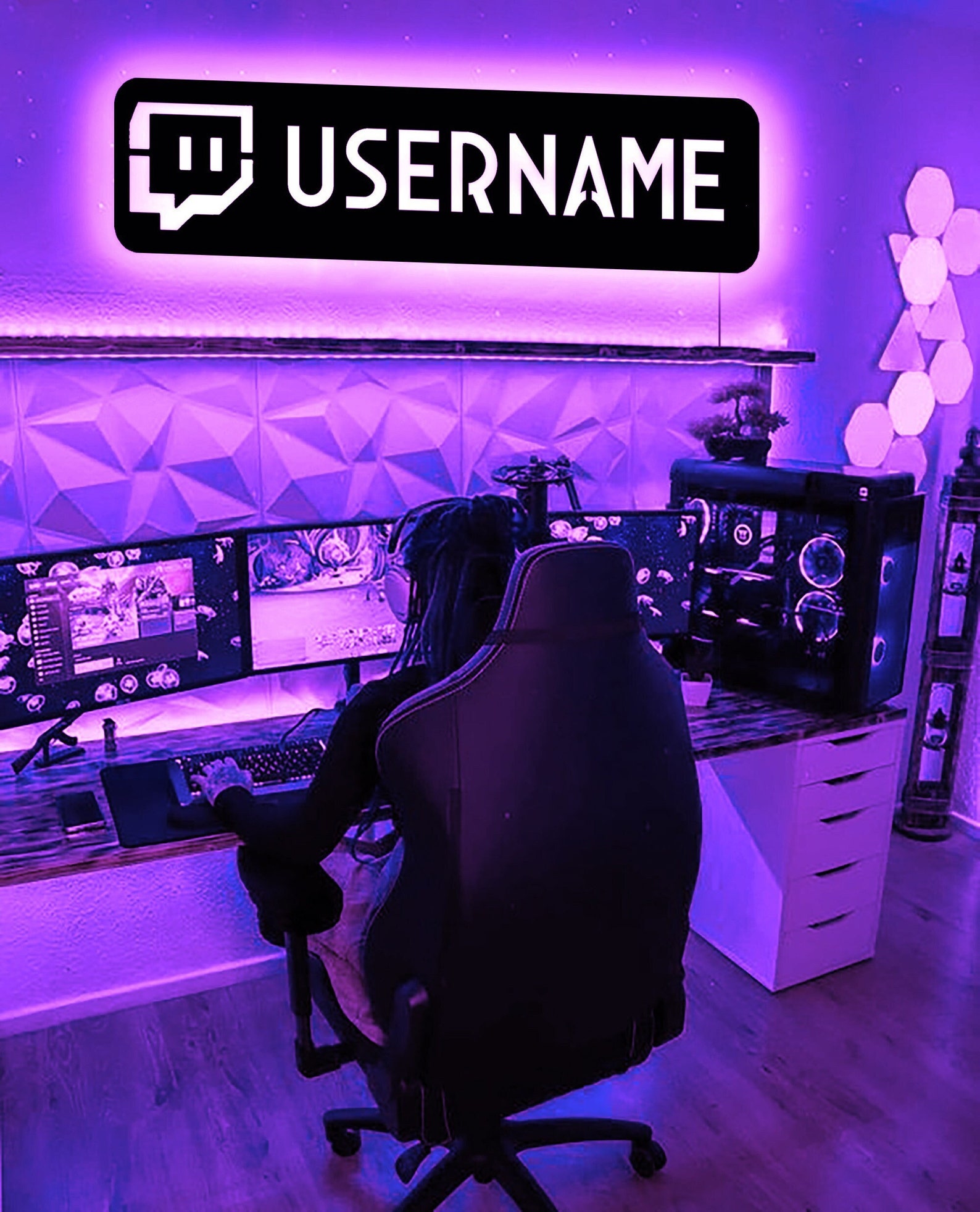 Custom Twitch Username Neon Led Wall Sign,custom Gamer Tag Led Sign for ...