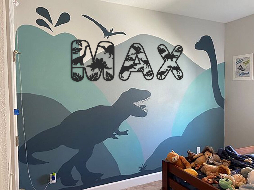 Dinosaur Name Sign,custom Dinosaur Letters,dinosaur Theme Wall Decor ...