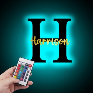 Initials Custom Kids Name Neon Led Wall Sign,xmas Boys Led Wall Decor ...