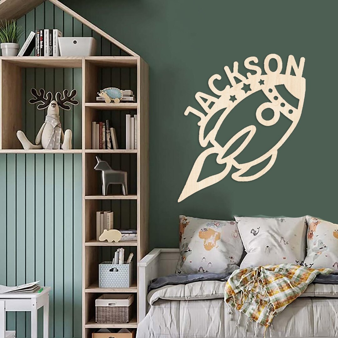 Custom Rocket Name Sign,personalized Space Theme Kids Nursery Name Sign ...