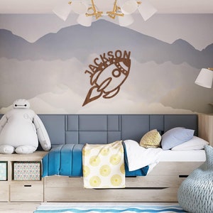 Custom Rocket Name Sign,personalized Space Theme Kids Nursery Name Sign ...