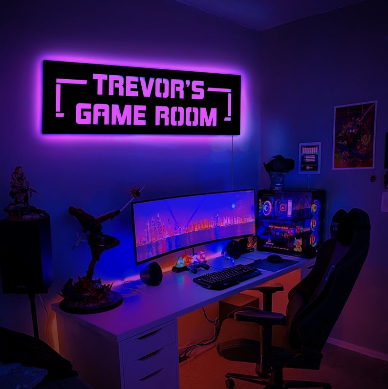 Custom Boys Name Neon Led Wall Panel Decor,game Room Led Decor,gamer ...