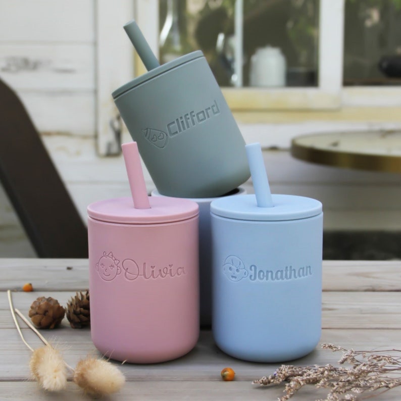Personalized Name Silicone Sippy Cup No-spill Toddler - Etsy