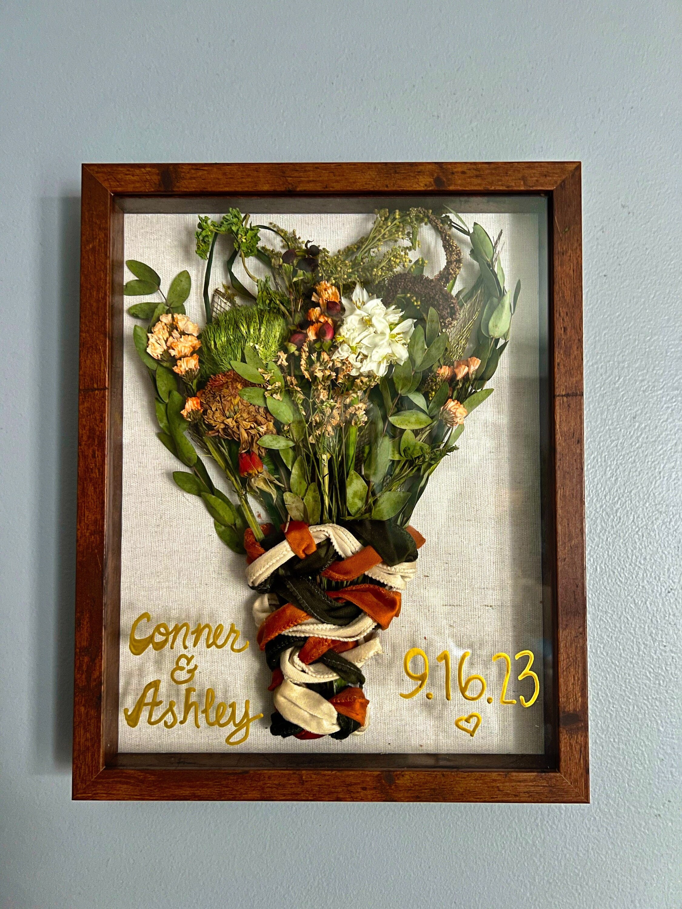 Custom Real Flower Wall Art With Wedding Flowers, Special Event Flowers ...