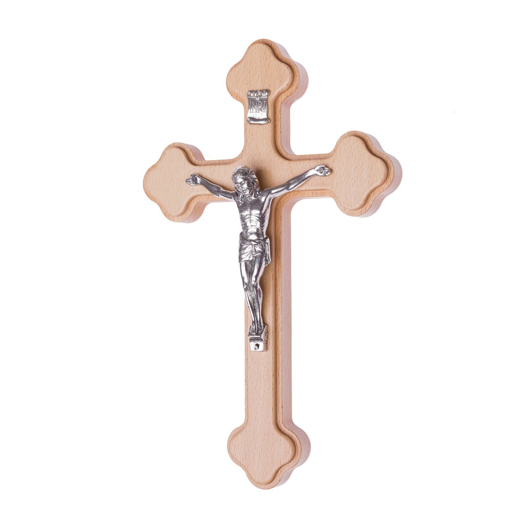 Budded Wooden Crucifix Jesus Christ Cross Religious Housewarming Gift ...