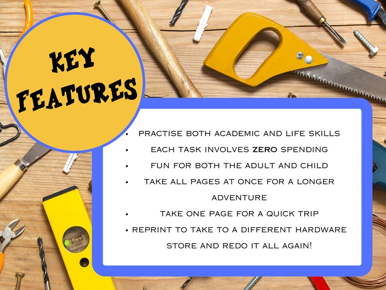 Printable Scavenger Hunt Hardware Store Edition, Children's Tool Shop ...