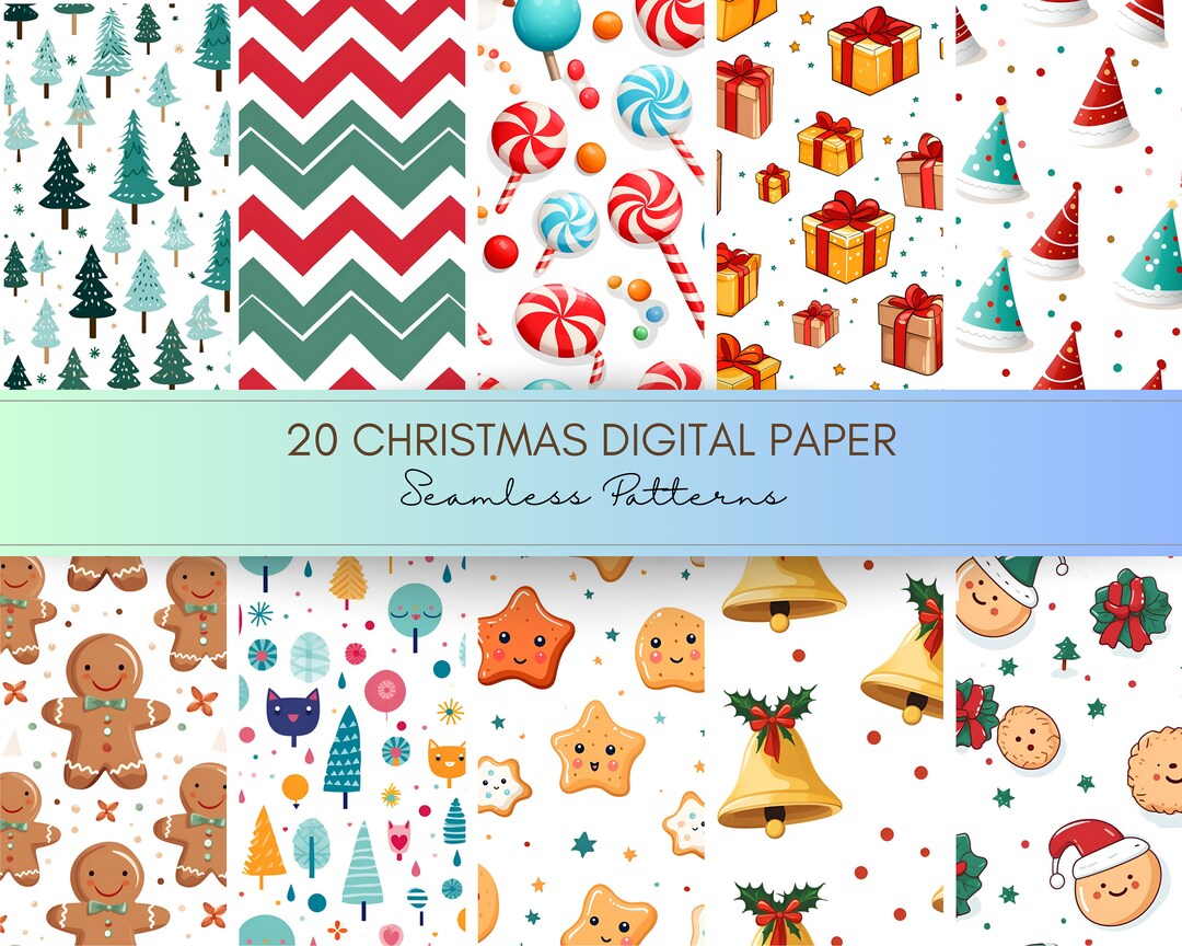 Christmas Digital Papers,christmas Papers,seamless Christmas Digital ...