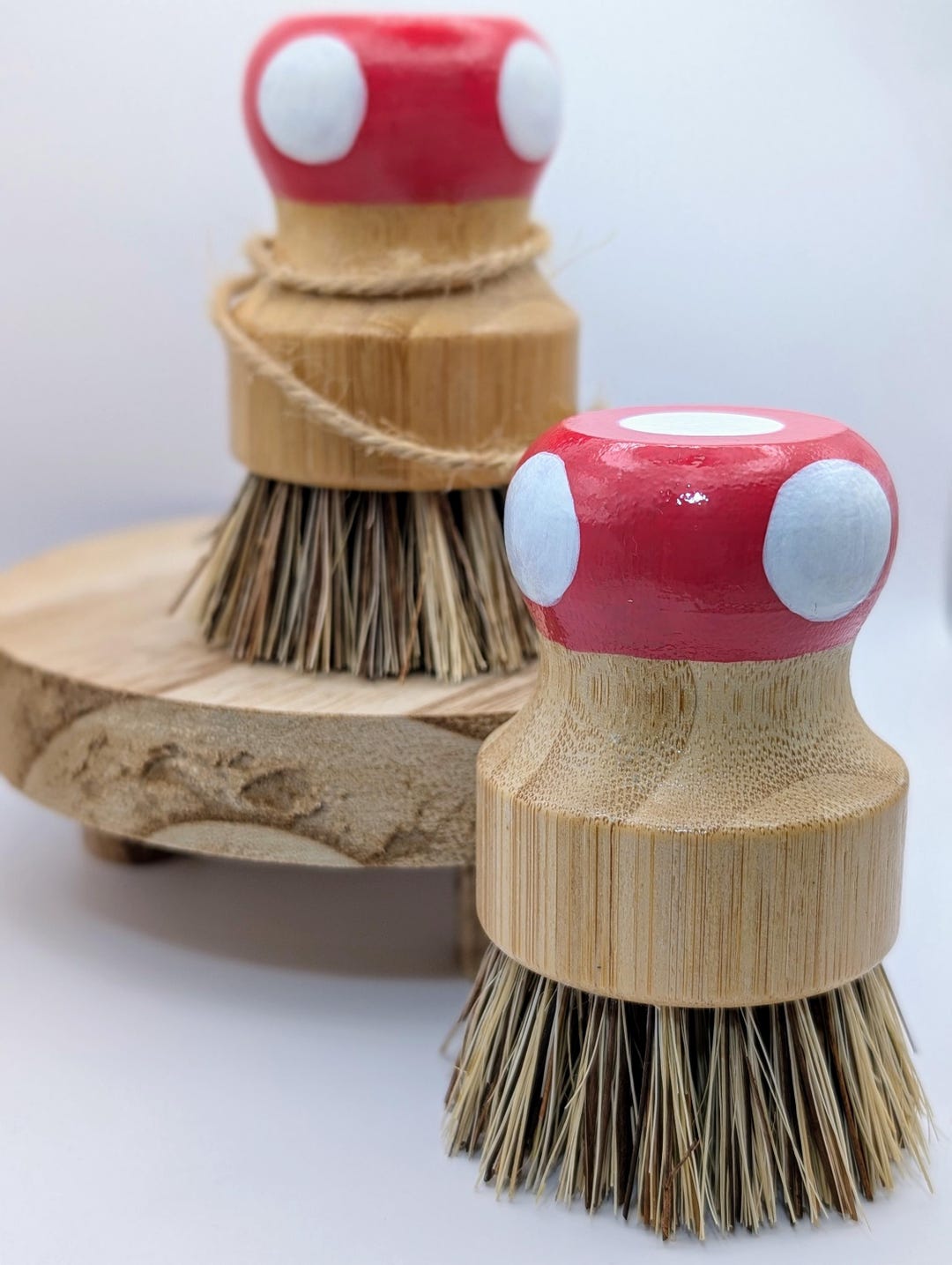 Hand-painted Mushroom Kitchen Scrubber – Eco-friendly Bamboo & Sisal ...
