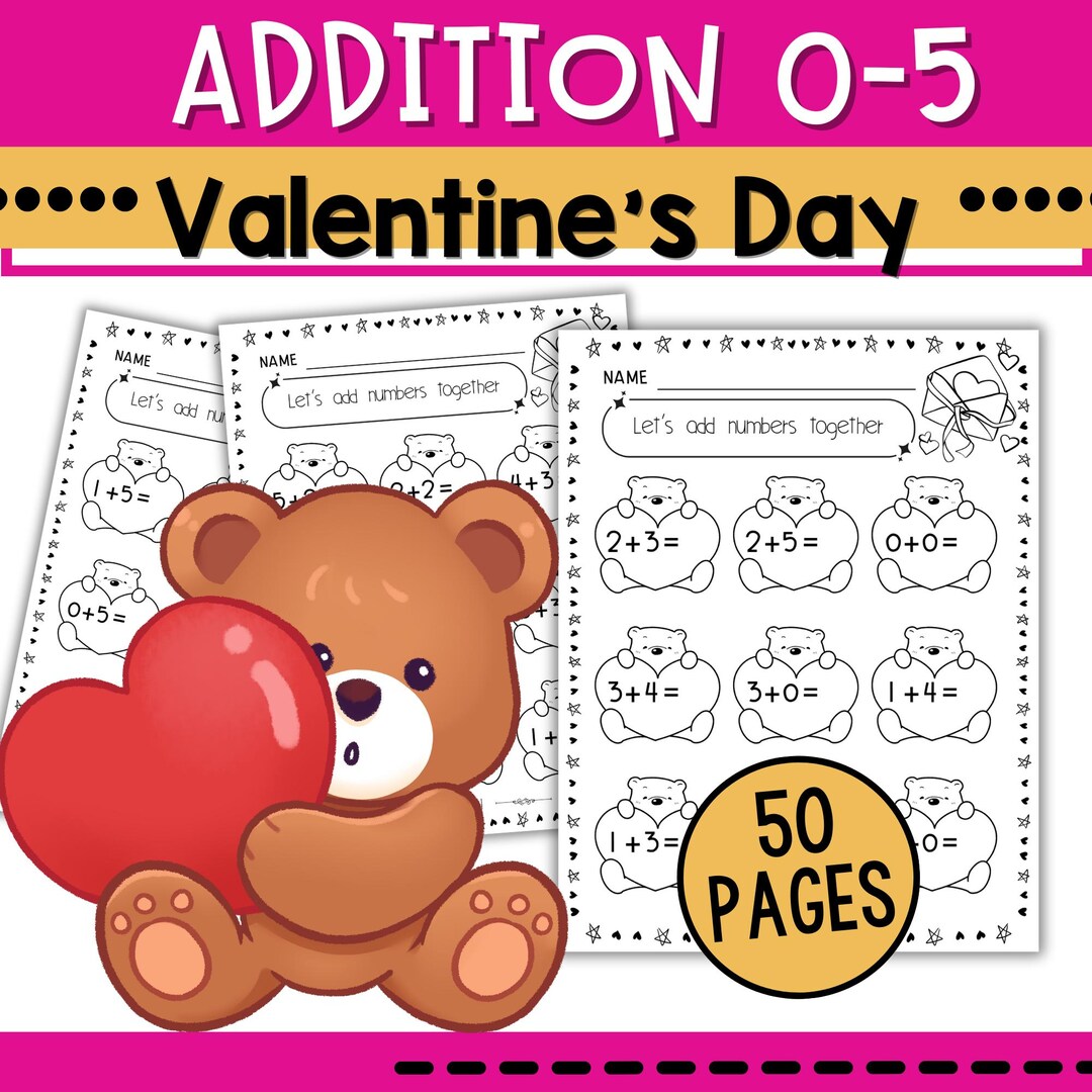 Valentines Day Addition Worksheets/ Worksheets to Practice Math ...