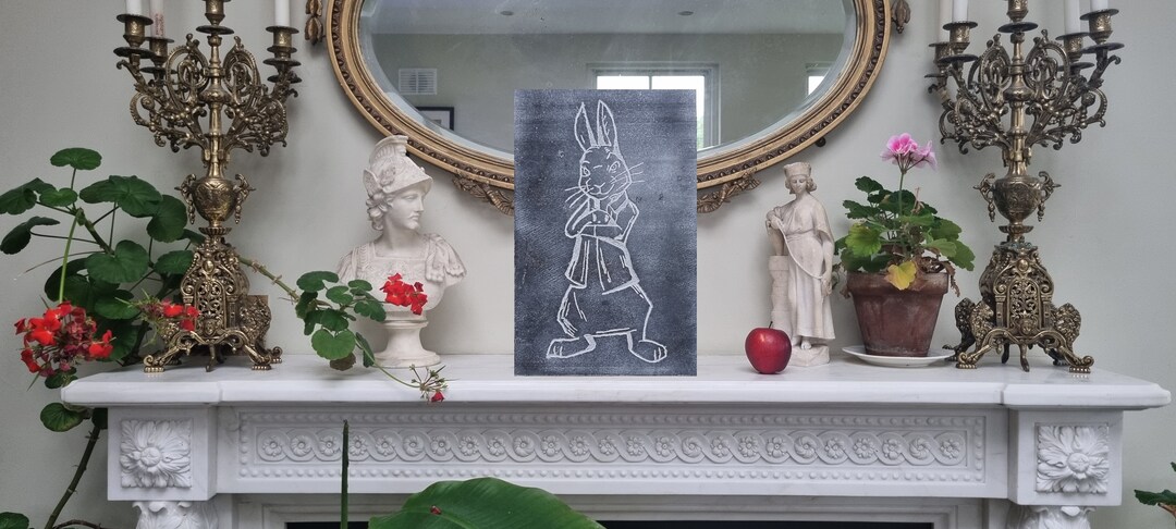 Peter Rabbit. Engraving in Grey Limestone. - Etsy