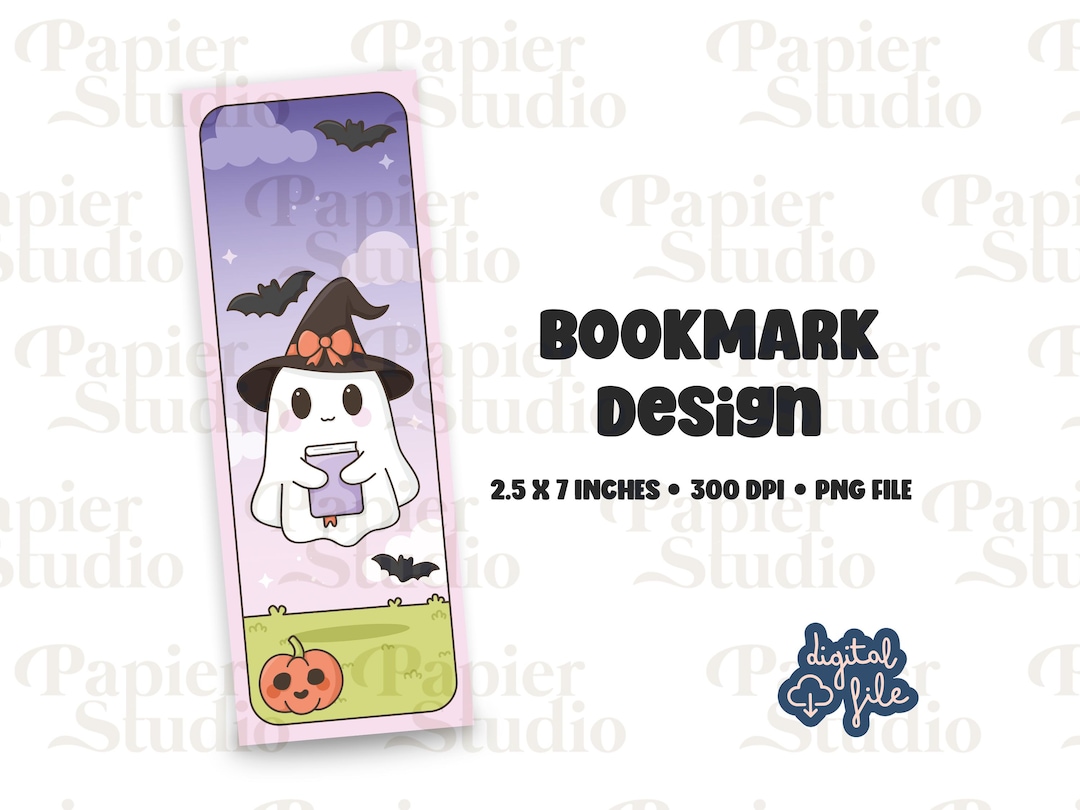 Cute Ghost Reading Bookmark Design, PNG File, Halloween Ghostbookmark ...