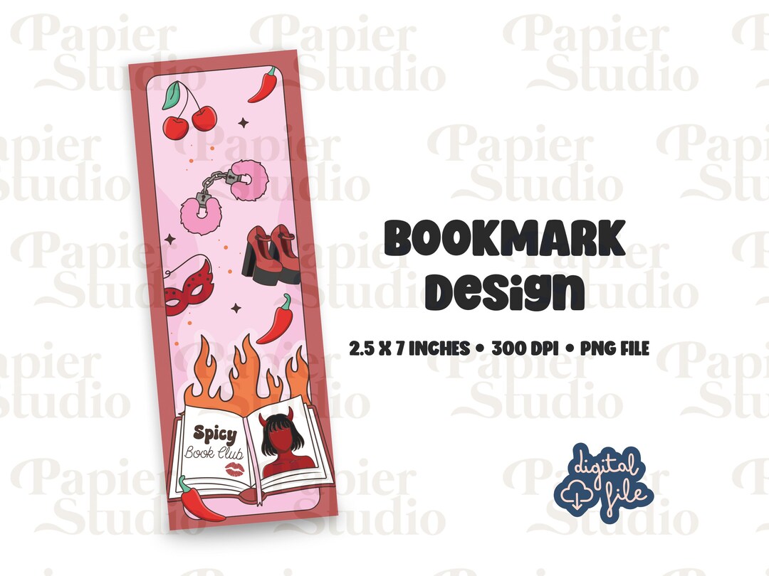 Spicy Book Club Bookmark Design, PNG File, Aesthetic Smutty Bookmark ...