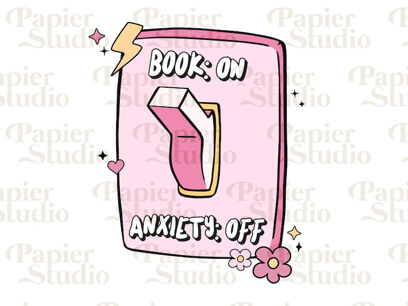 Books on Anxiety off PNG SVG, Bookish Png Svg, Depression Designs for Stickers, Stickers, Bags ...