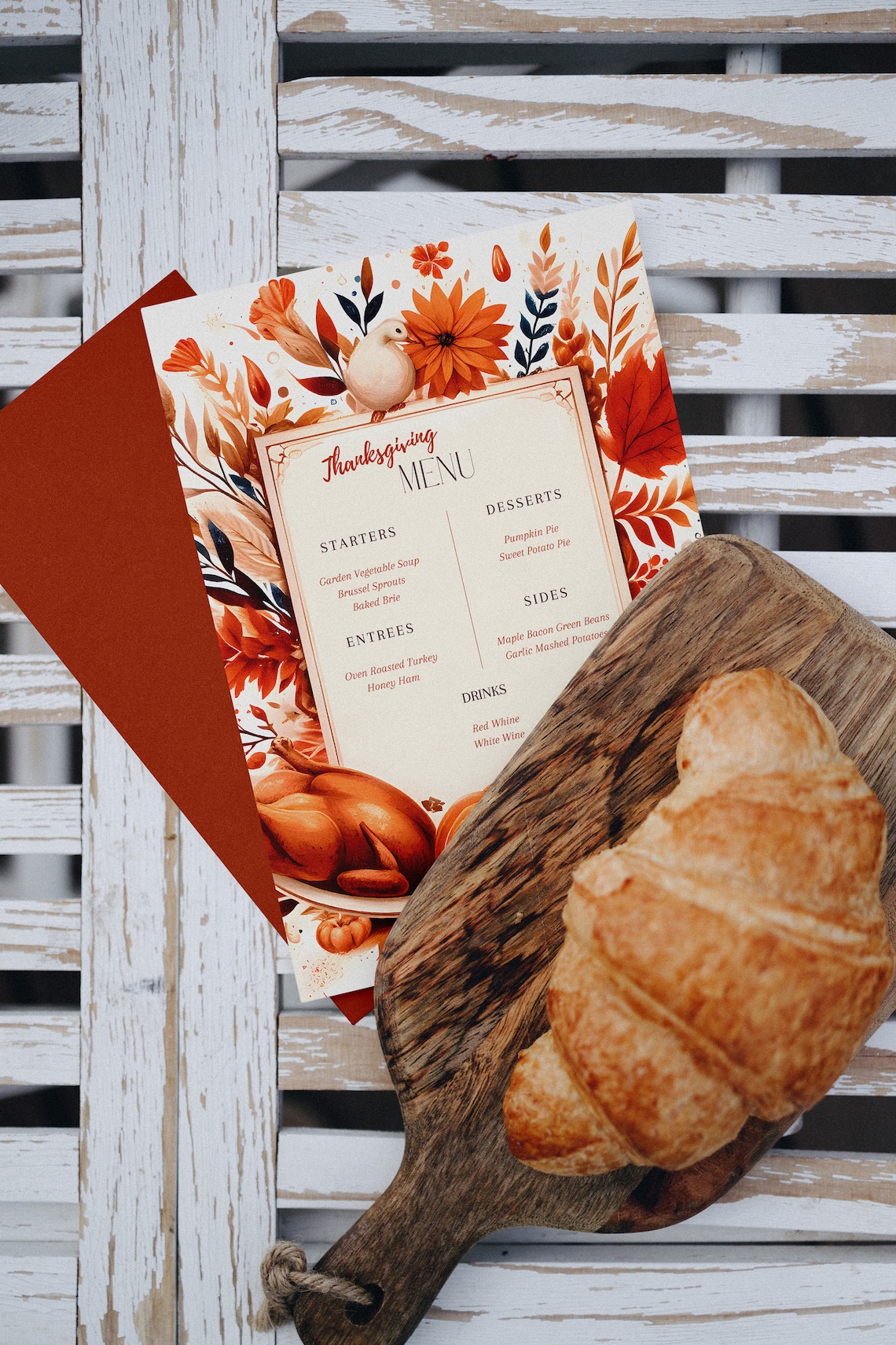 Thanksgiving Menu Template, Dinner Menu Printable, Fall Menu Card ...
