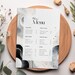 Restaurant Menu Card Template Dinner Menu Printable - Etsy