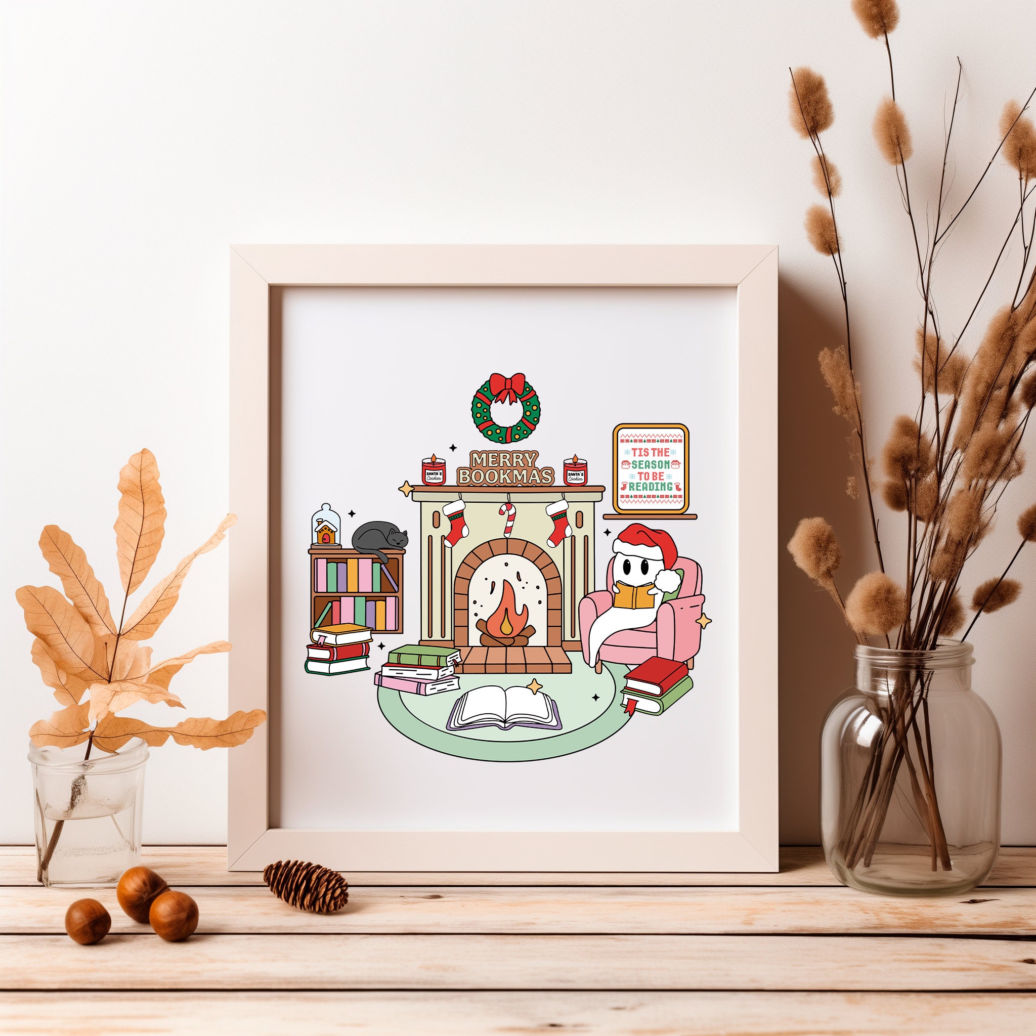 Christmas Ghost READING PNG SVG, Bookish Png, Bookish Clipart, Designs ...