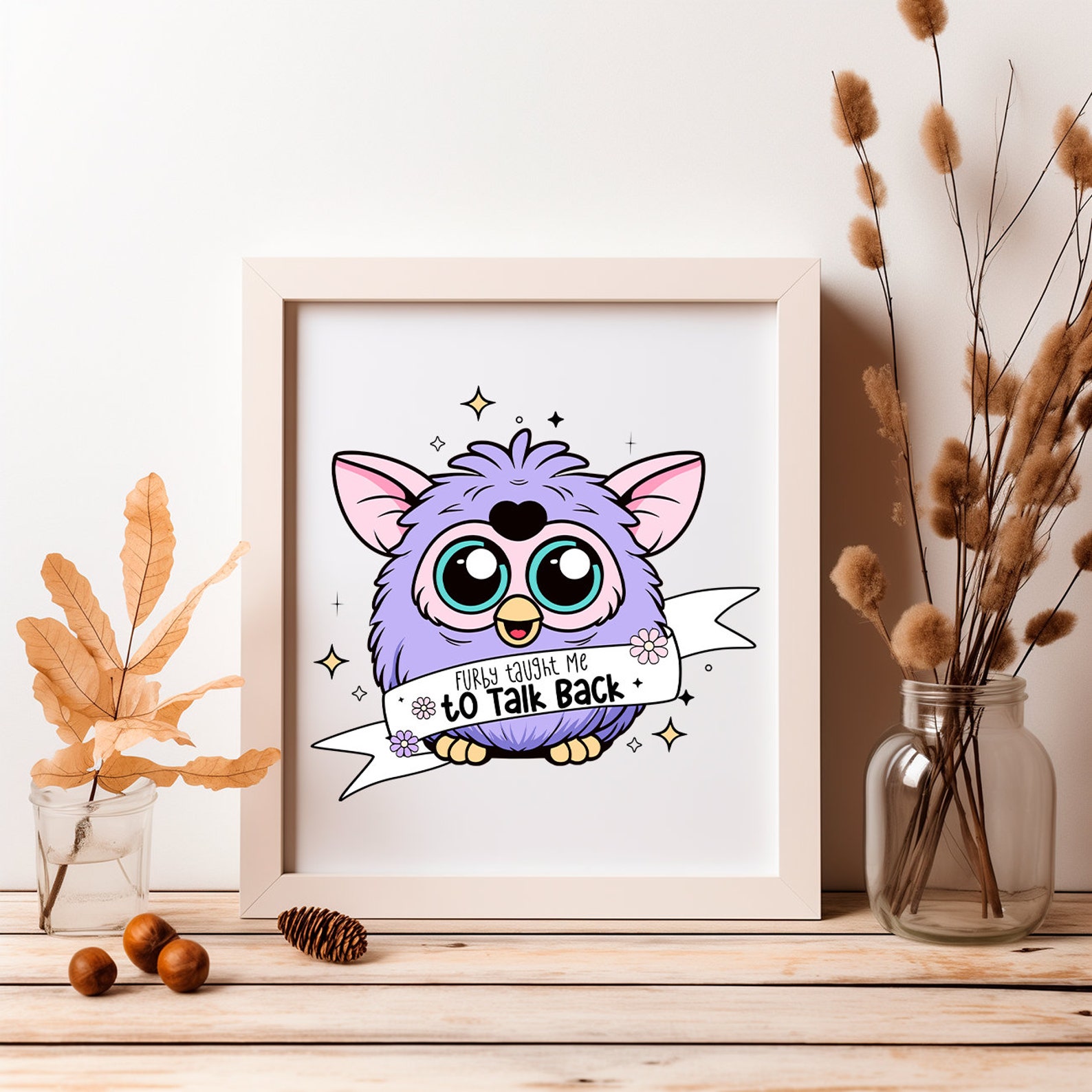 Furby Taught Me to Talk Back PNG SVG, Y2k Aesthetic, Designs for ...