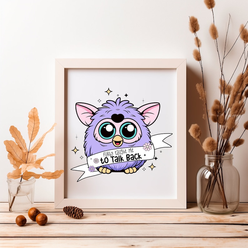 Furby Taught Me to Talk Back PNG SVG, Y2k Aesthetic, Designs for ...