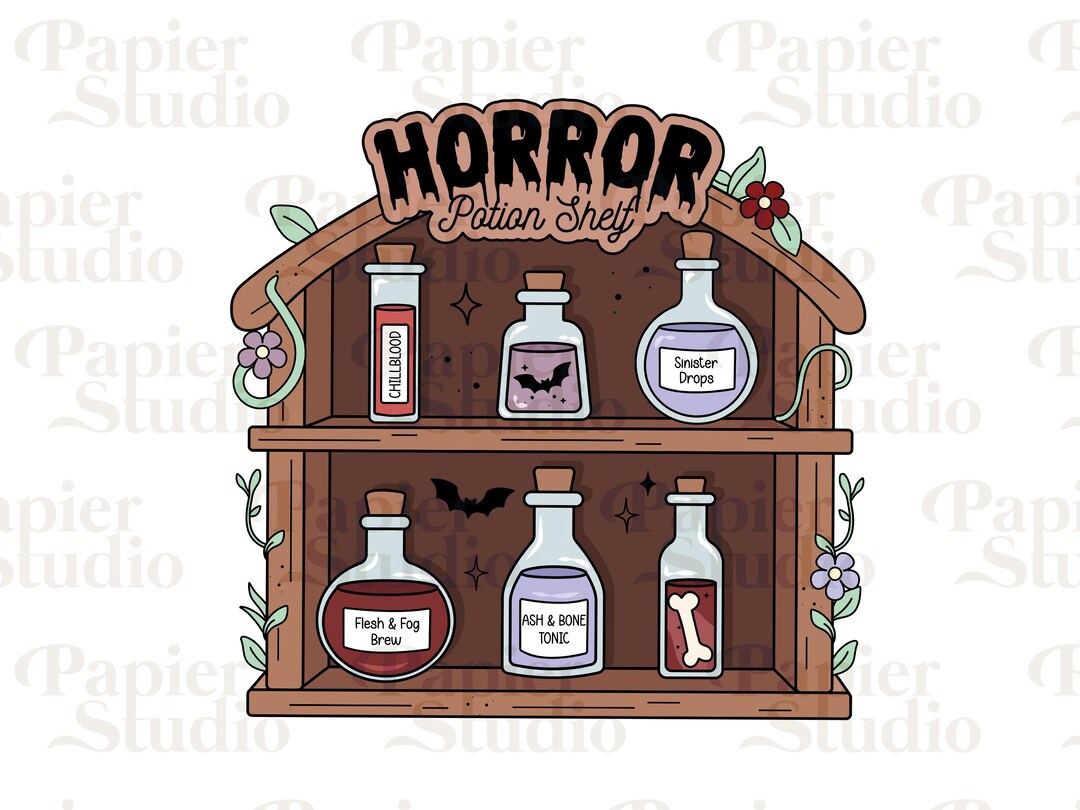 Horror Potions PNG SVG, Bookish Clipart, Designs for Stickers, Trendy ...