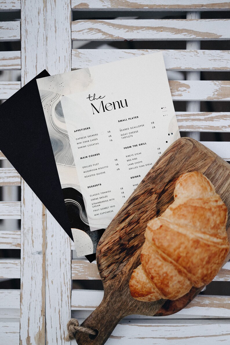 Restaurant Menu Card Template Dinner Menu Printable - Etsy