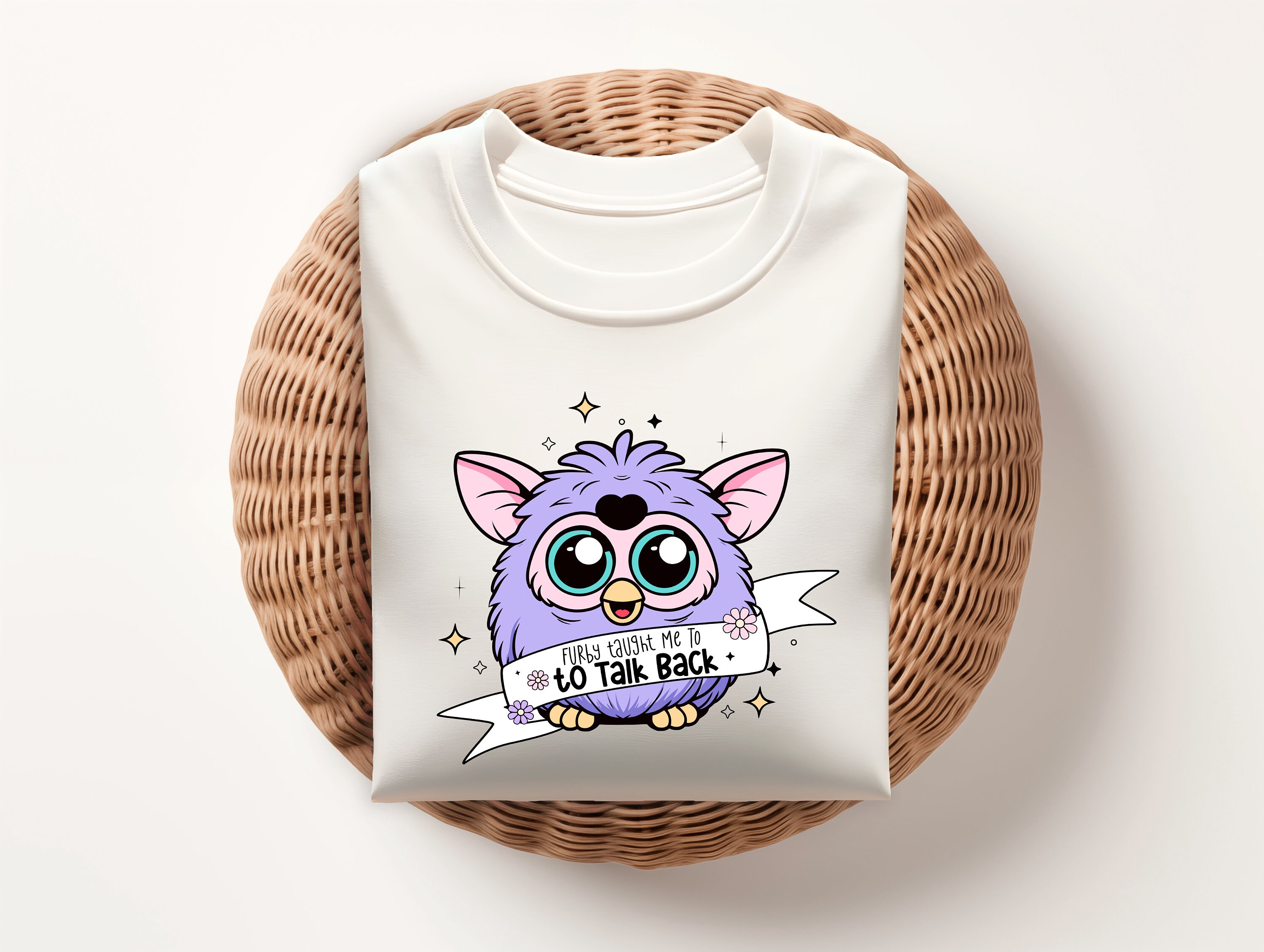 Furby Taught Me to Talk Back PNG SVG, Y2k Aesthetic, Designs for ...