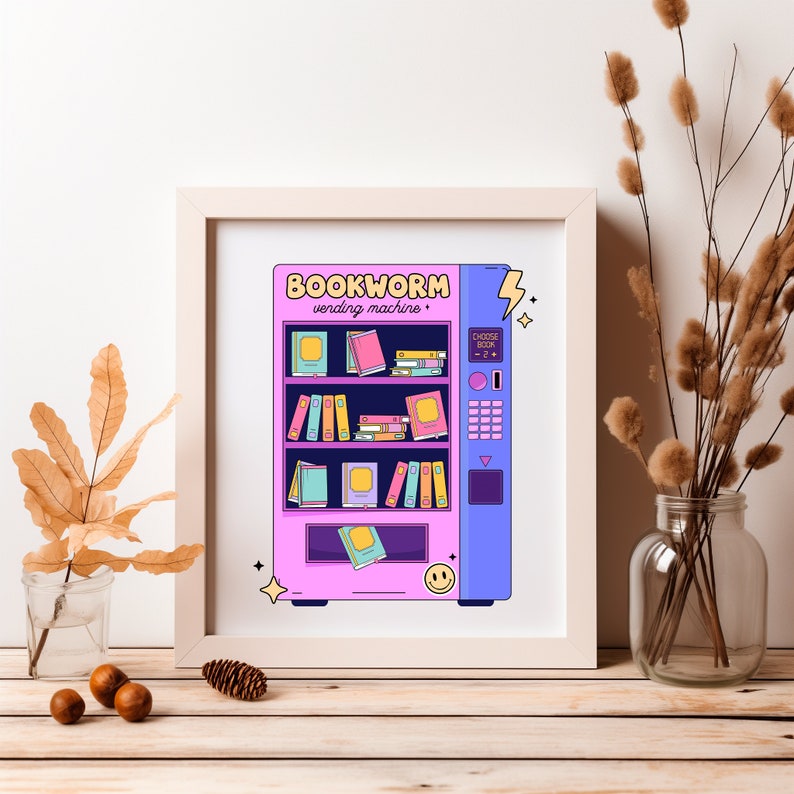 Bookworm Vending Machine SVG, Bookish Png, Book Clipart, Designs for ...