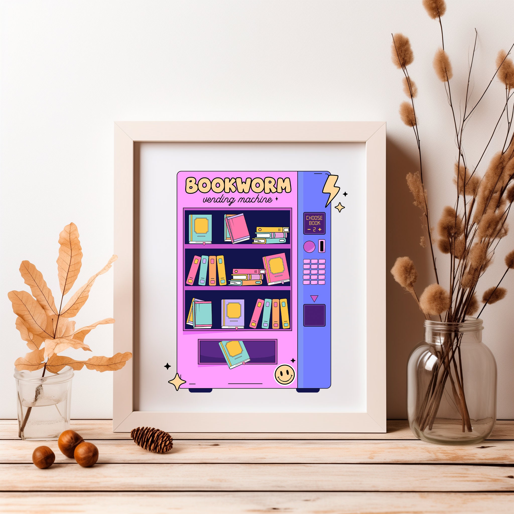 Bookworm Vending Machine SVG, Bookish Png, Book Clipart, Designs for ...