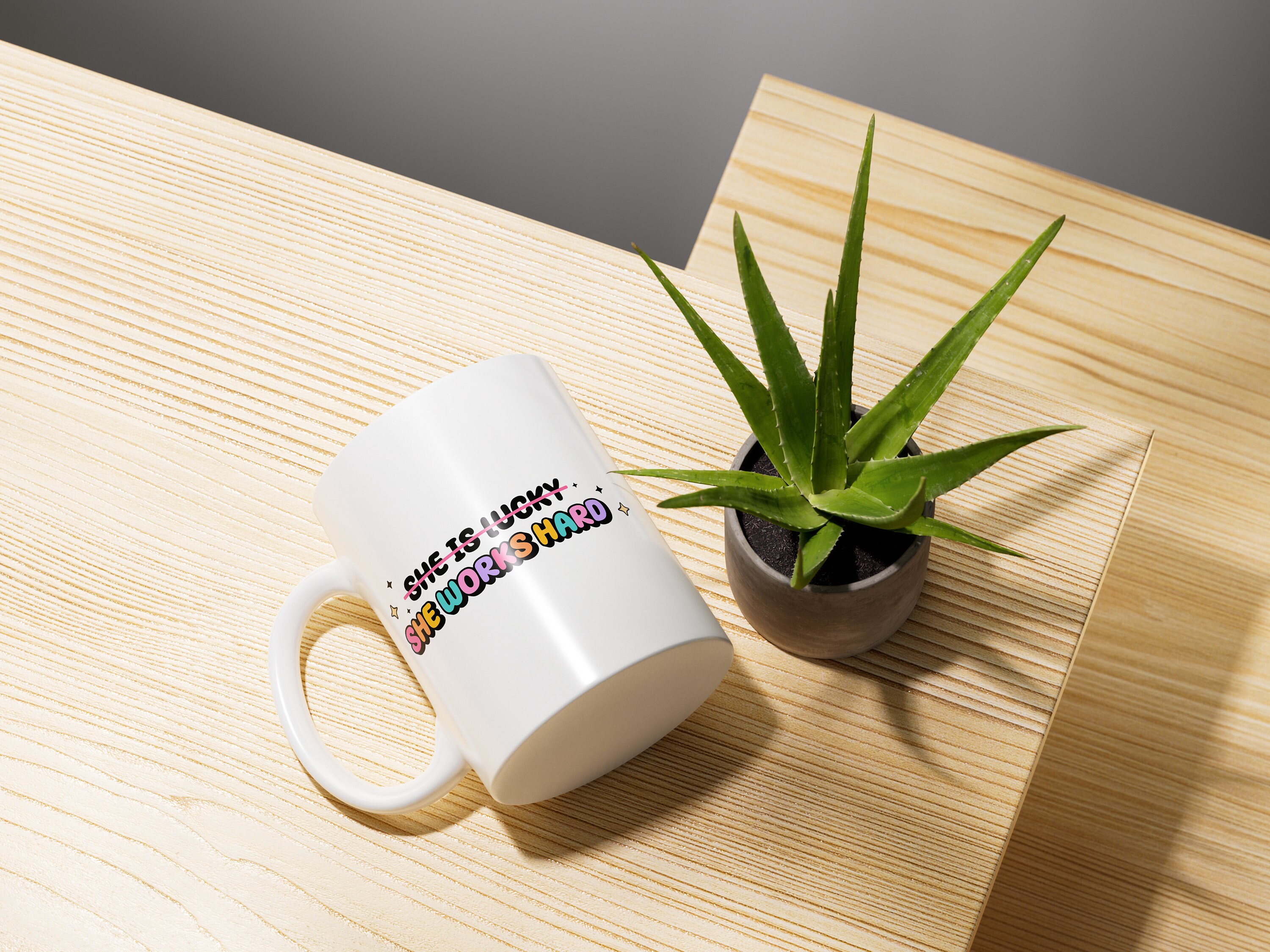 She is Lucky, She Works Hard PNG SVG, Designs for Stickers, Self Love ...