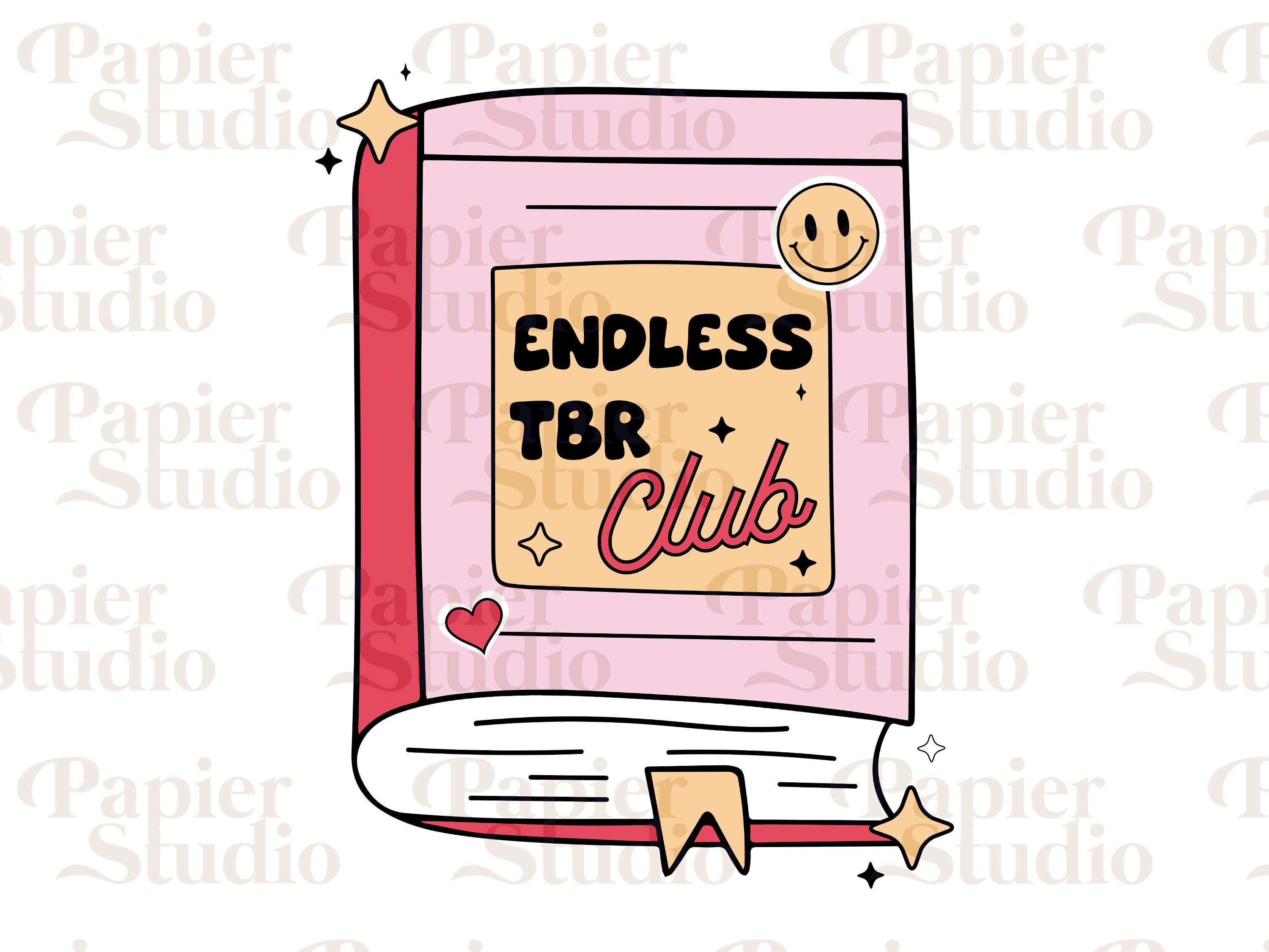 Endless TBR Club PNG SVG, Book Clipart, Designs for Stickers, Bookish ...