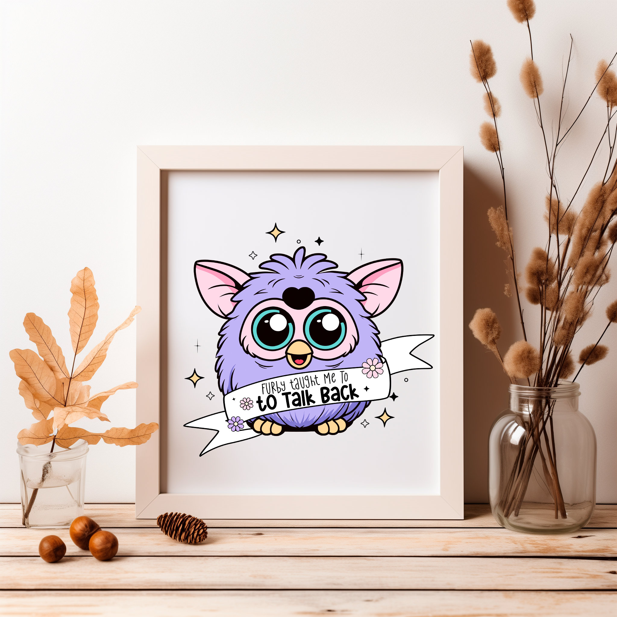 Furby Taught Me to Talk Back PNG SVG, Y2k Aesthetic, Designs for ...