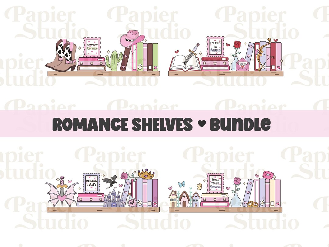 Romance Book Tropes Bundle PNG SVG, Bookish Clipart, Design for ...